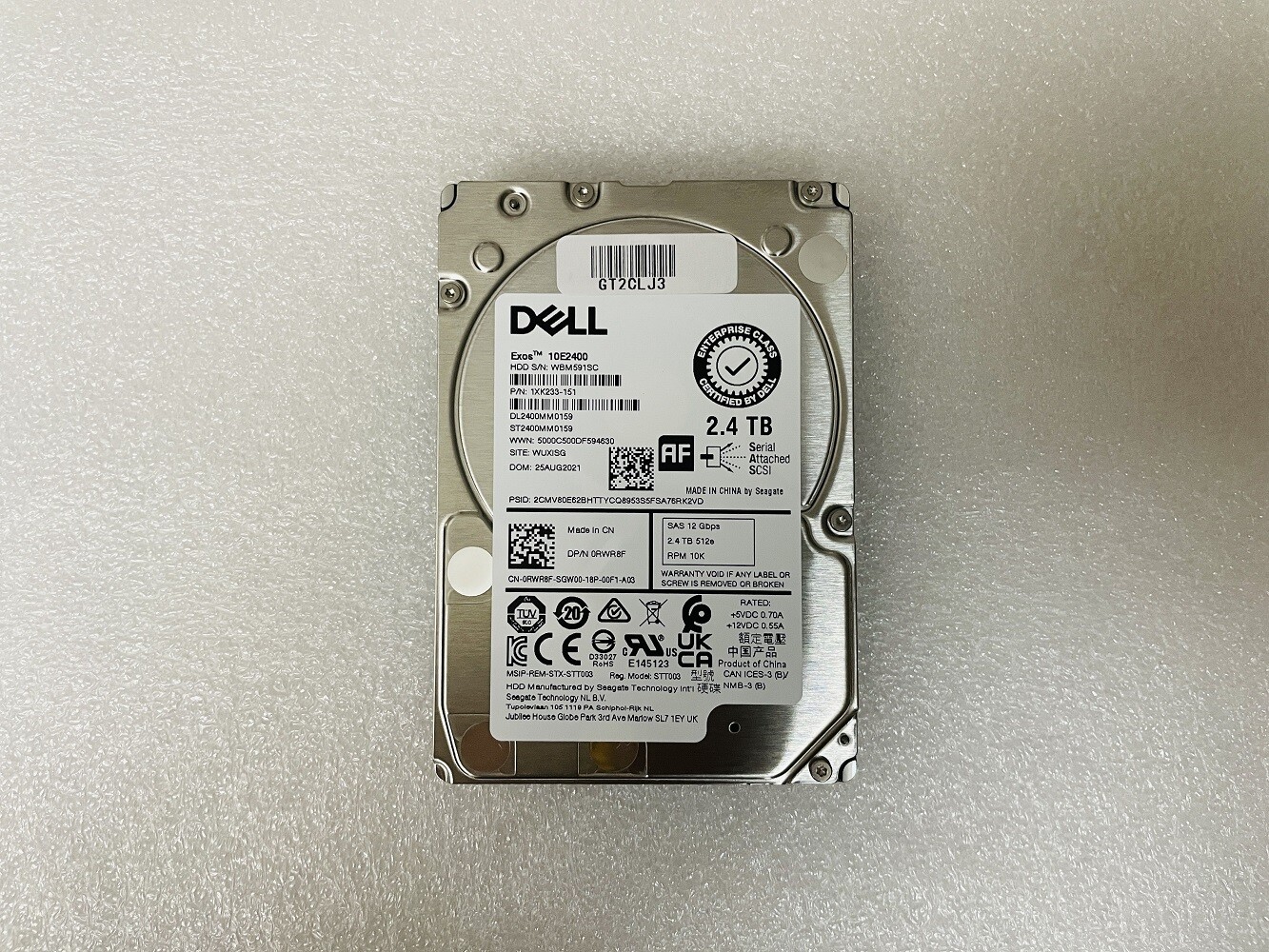 Dell RWR8F 2.4TB 10K SAS 2.5" 12Gbps HDD Hard Drive ST2400MM0159 0RWR8F ...