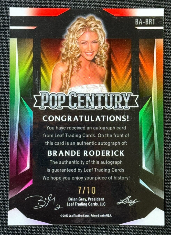 Brande Roderick 2023 Leaf Pop Century Auto Green Prismatic #/10 Model ...