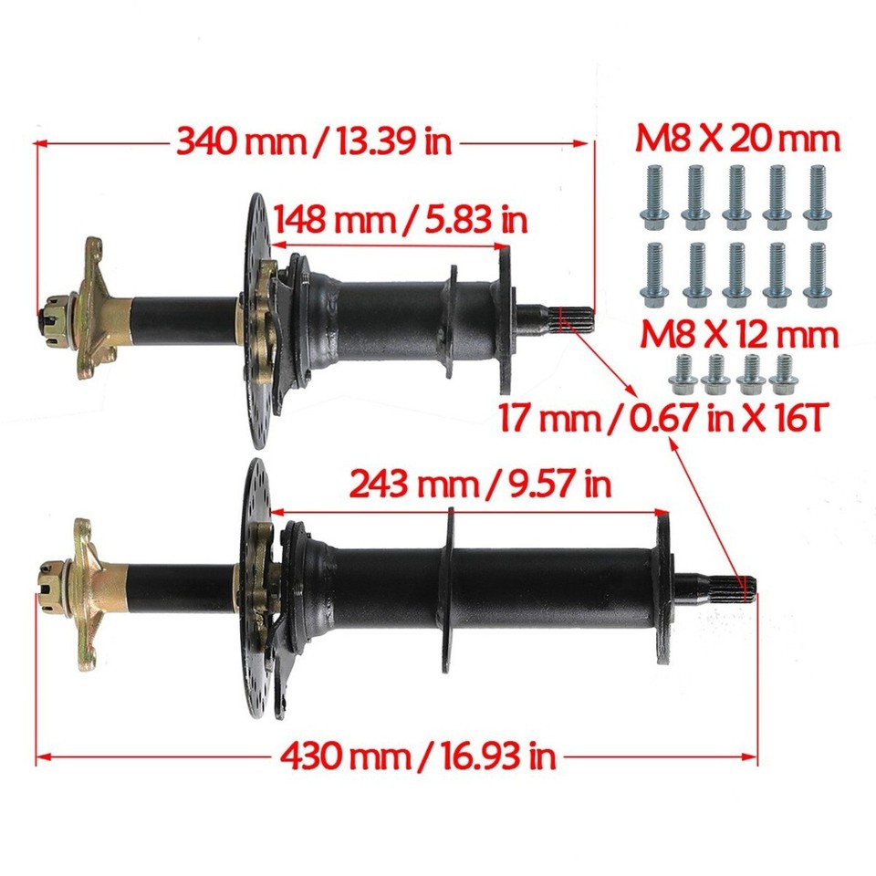 30'' Differential Rear Axle Kit+ 48V 1000W Motor+ Wheel Track ATV Go ...