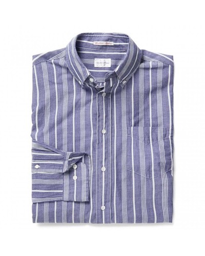 GANT RUGGER Men's Vintage Blue Stripe Windblown Oxford Shirt 344740 ...