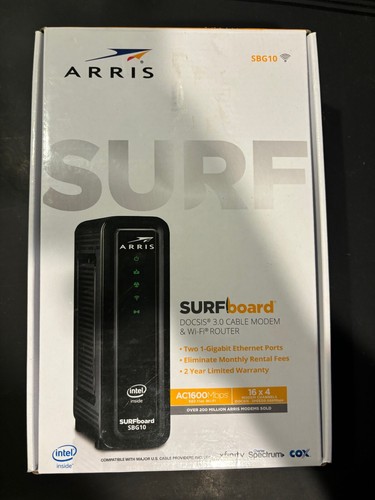 ARRIS SURf Board SBG10 DOCSIS 3.0 16x4 Gigabit Cable Modem & AC1600 Wi ...
