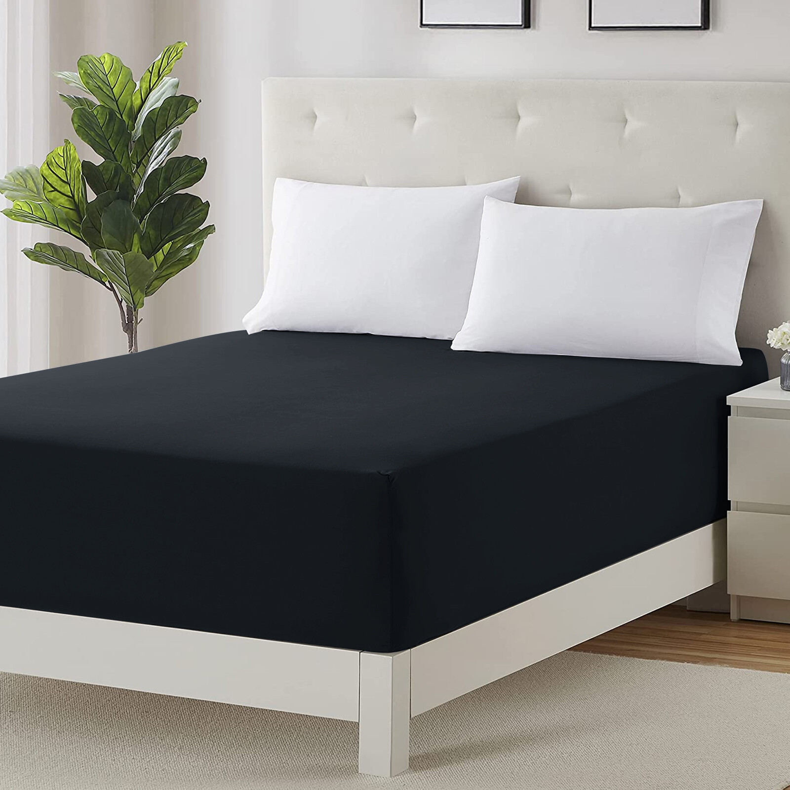 Extra Deep 40cm Fitted Sheet Bed Sheets For Mattress Single Double King ...