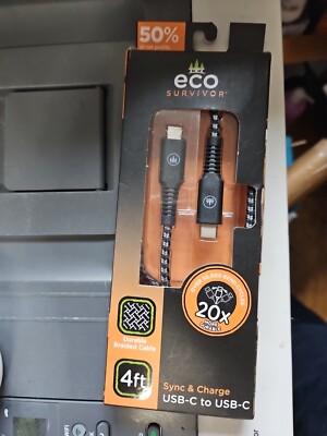 Eco Survivor USB C to USB C 4ft braided cable New in Box | eBay