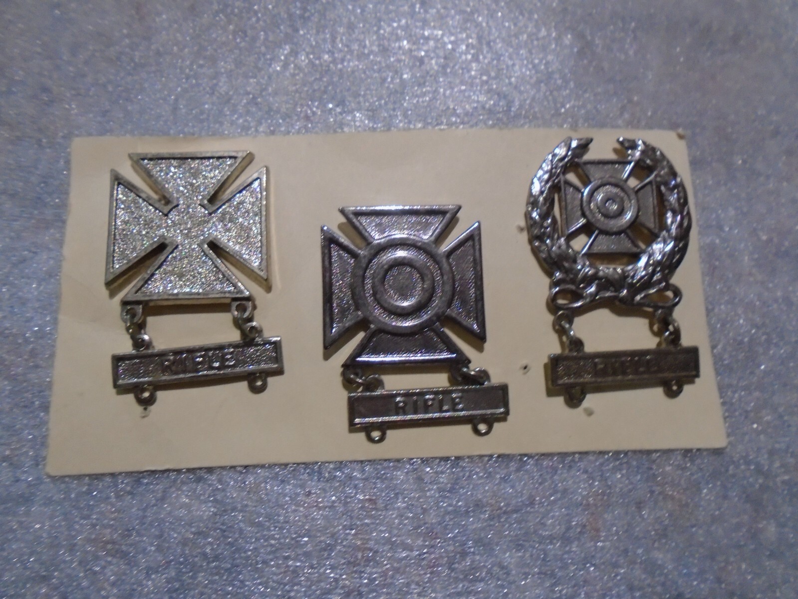 Lot of 3 US Army Military Iron Cross Marksman Badge Pin Rifle Bar | eBay