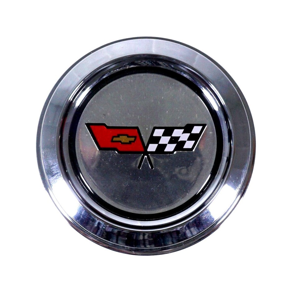 1980-1982 Corvette Aluminum Wheel Center Cap Flag Emblem Chrome Made ...