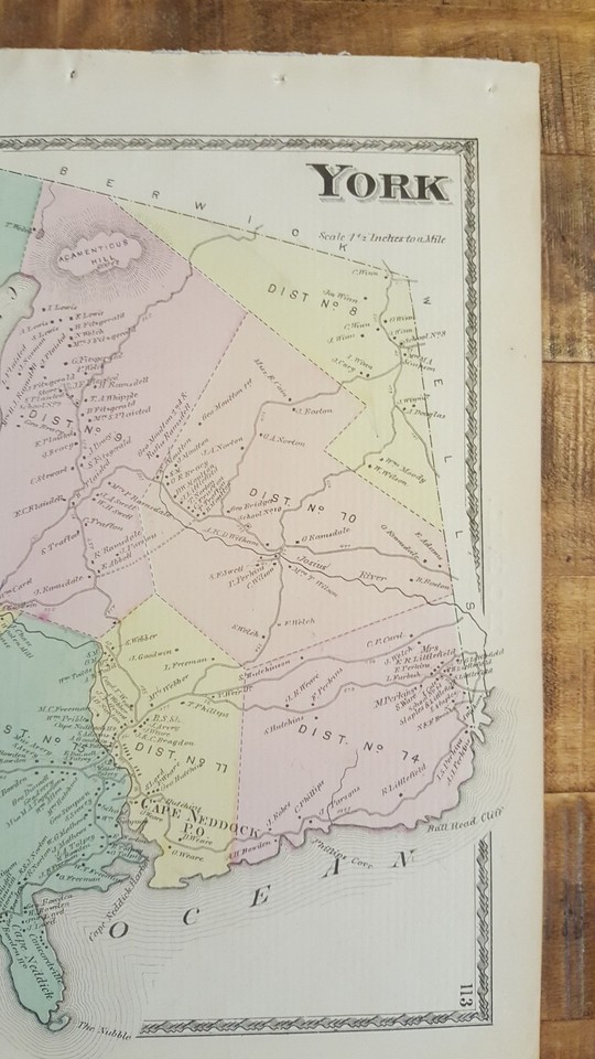 Antique Colored MAP - YORK, MAINE - / Atlas York County, ME - 1872 | eBay