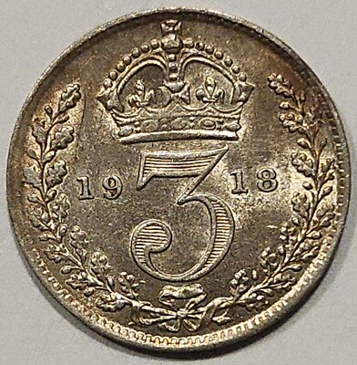 **Great Britain** 1918 Three Pence **George V** Silver 3 Pence | eBay