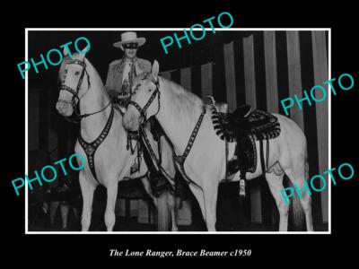 POSTCARD SIZE PHOTO OF BRACE BEEMER AS THE LONE RANGER WITH HORSE ...