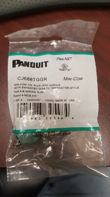 Panduit CJ688TGGR Mini-Com RJ45 Jack Module Green(pack of 10) | eBay