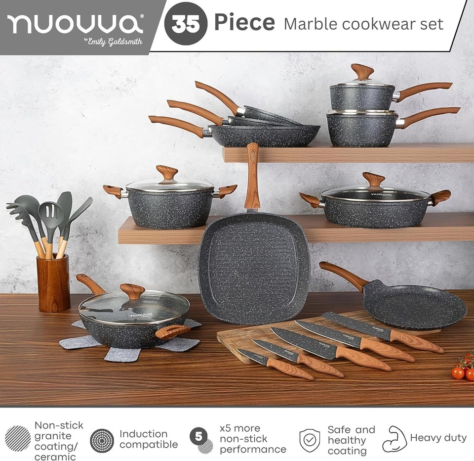 Marble Cookware Collection: Frying Pans, Woks, Sauté Pans, and ...