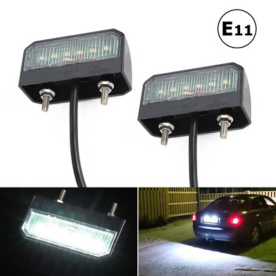 2x Waterproof Universal 6 LED License Number Plate Light Car Truck ...