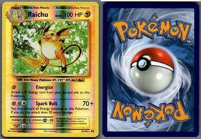 2016 Pokemon, Evolutions, #36/108 Raichu, Reverse Holo Rare | eBay