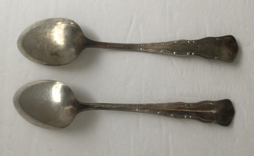 Vtg Lashar Silver Silverplate Flatware Soup Spoon Pair 2 Dresden 1911 8 ...