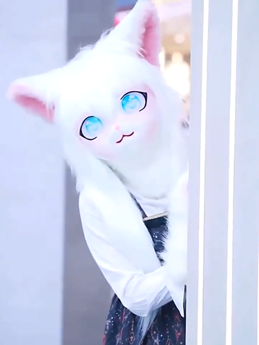 Fursuit Pale Gold Long Fur Husky Dog Fox Cos Head Party Xmas Cosplay ...