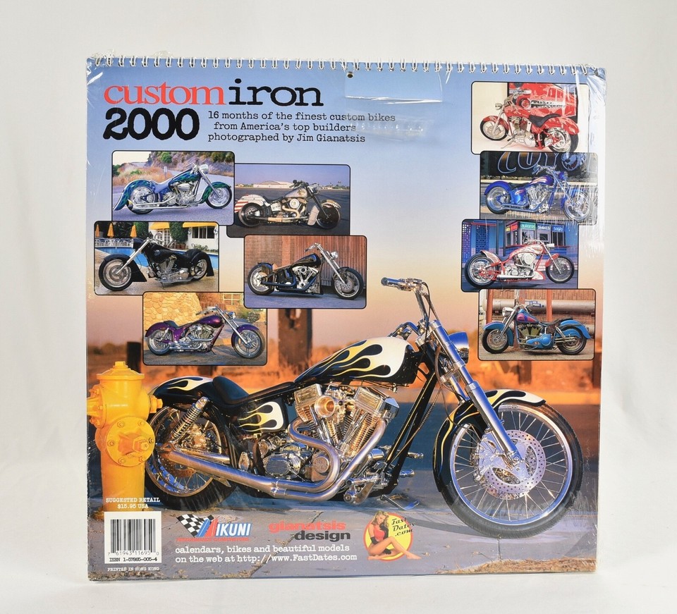 CUSTOM IRON MOTORCYCLE Calendar By Jim Gianatsis NEW IKUNI Vintage 2000 ...