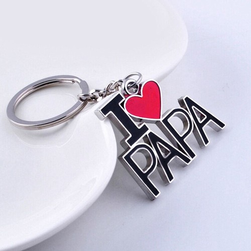 I Love Papa 3D Metal Letter Car Keychain Ring Dad Love Father Mens ...