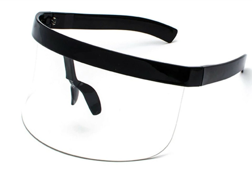 Futuristic Oversize XL Shield Visor Sunglasses Mirrored Clear Fit Over ...