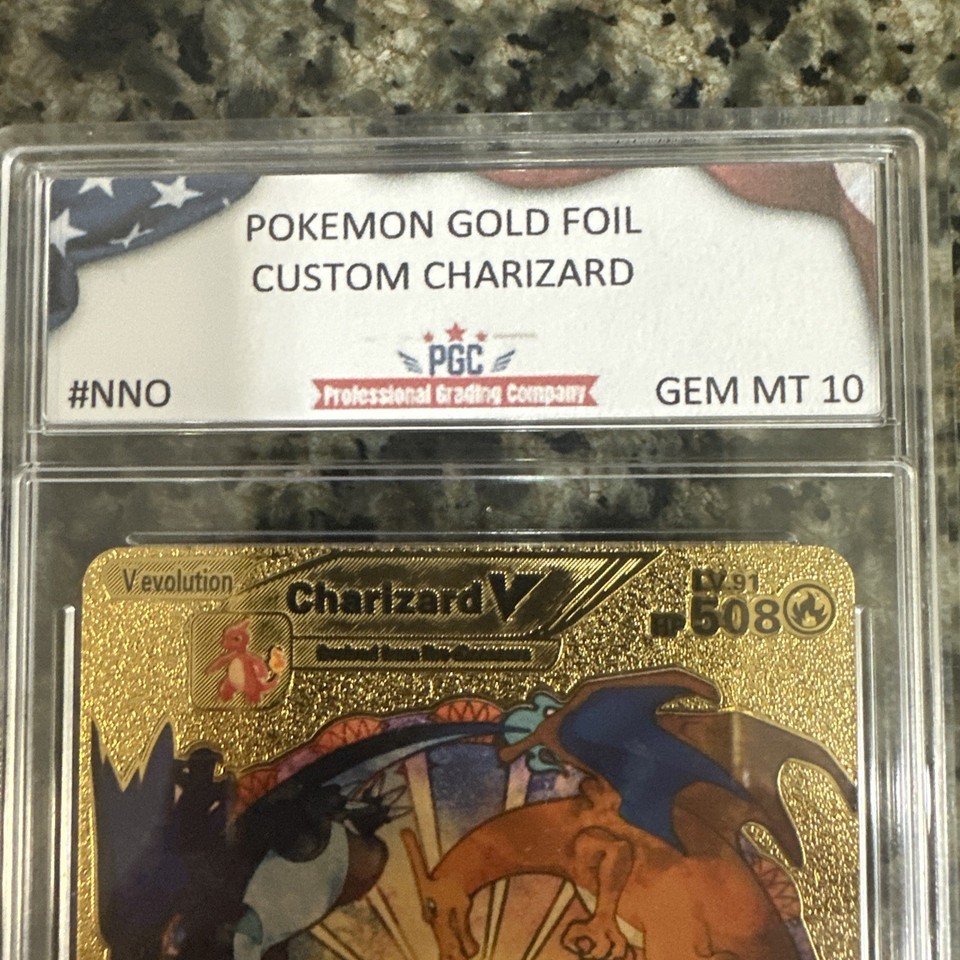 Pokemon TCG Charizard V Wild Flames Fan Art Gold Foil Card #SMP26-43 ...