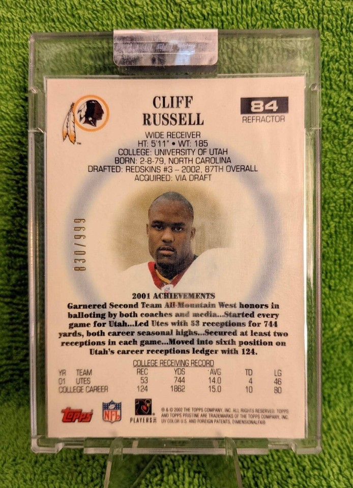 Cliff Russell 2002 Topps Pristine Refractor #84 SEALED UNCIRCULATED ...