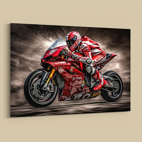 Ducati V4 Motorcycle Poster, Canvas Wall Art Decoration For Youth Room ...