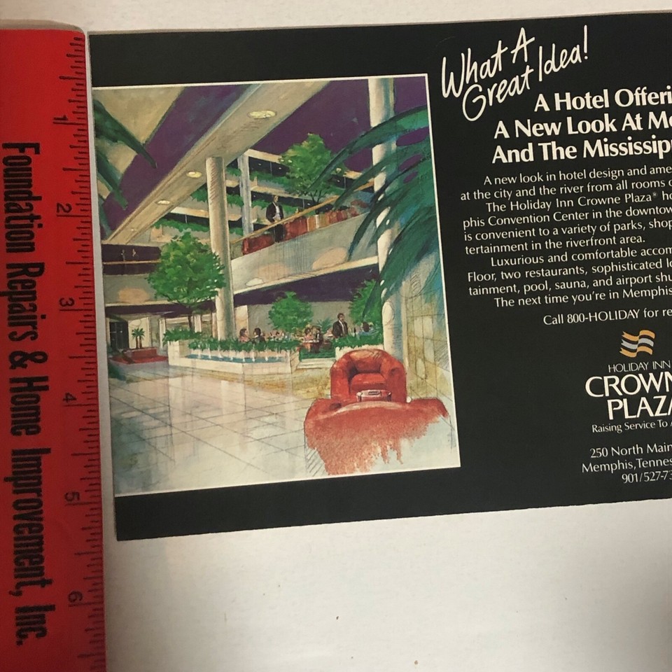 1980s Holiday Inn Crowne Plaza Hotel Vintage Print Ad Memphis Tennessee ...