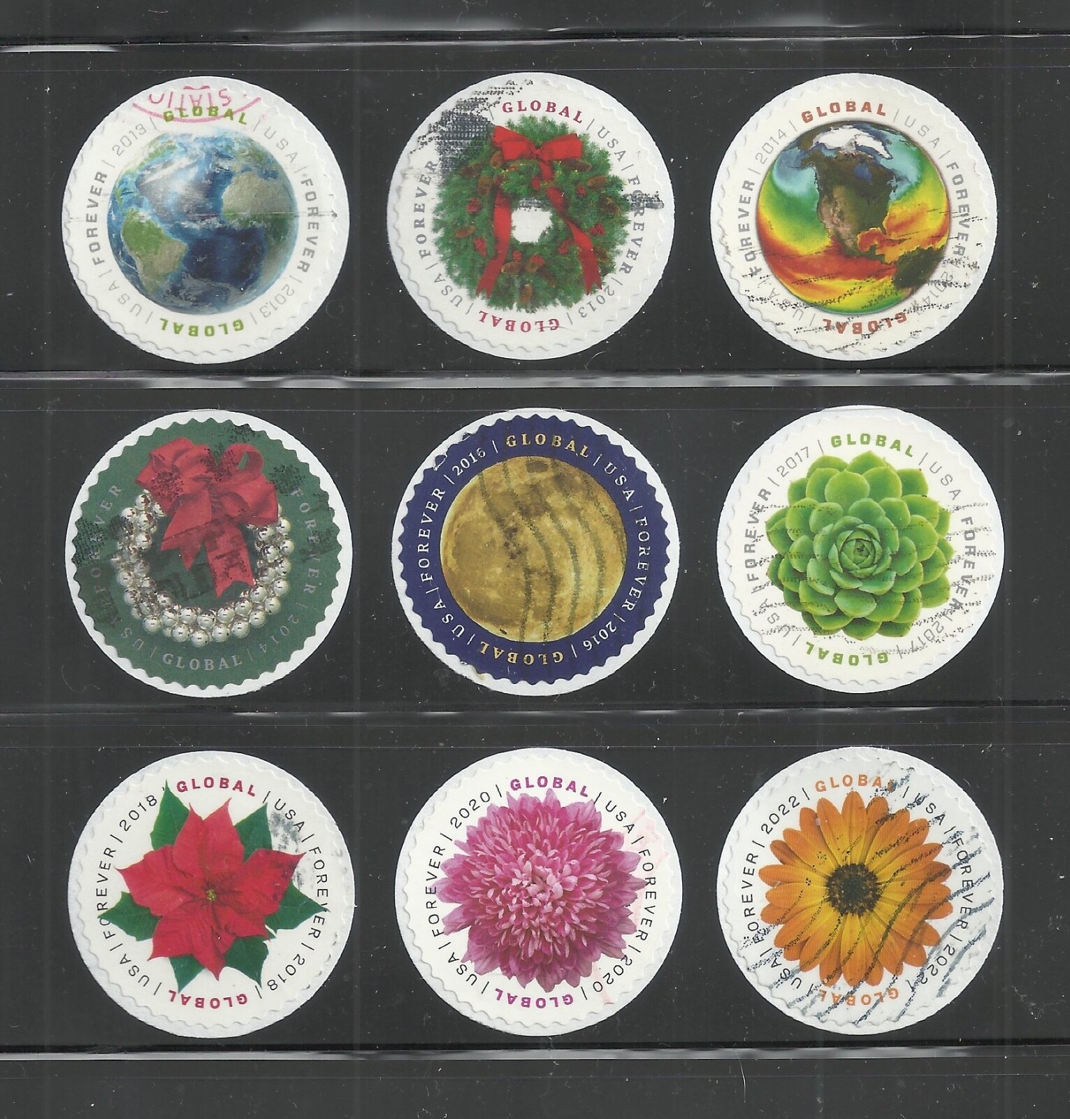 9 US STAMPS SCOTT# 4740,4814,4893,4936,5058,5198,5311,5460,5680 GLOBAL ...