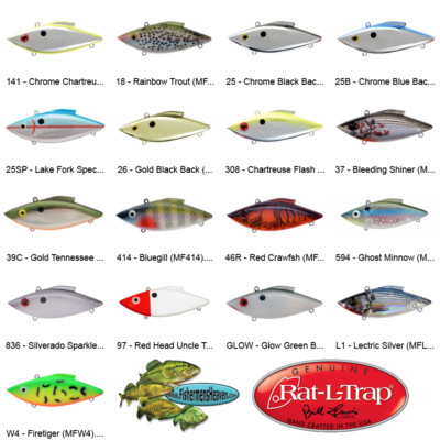 Rat-L-Trap Lipless Crankbait 1oz MAGNUM FORCE Any 13 Color MF Bill ...
