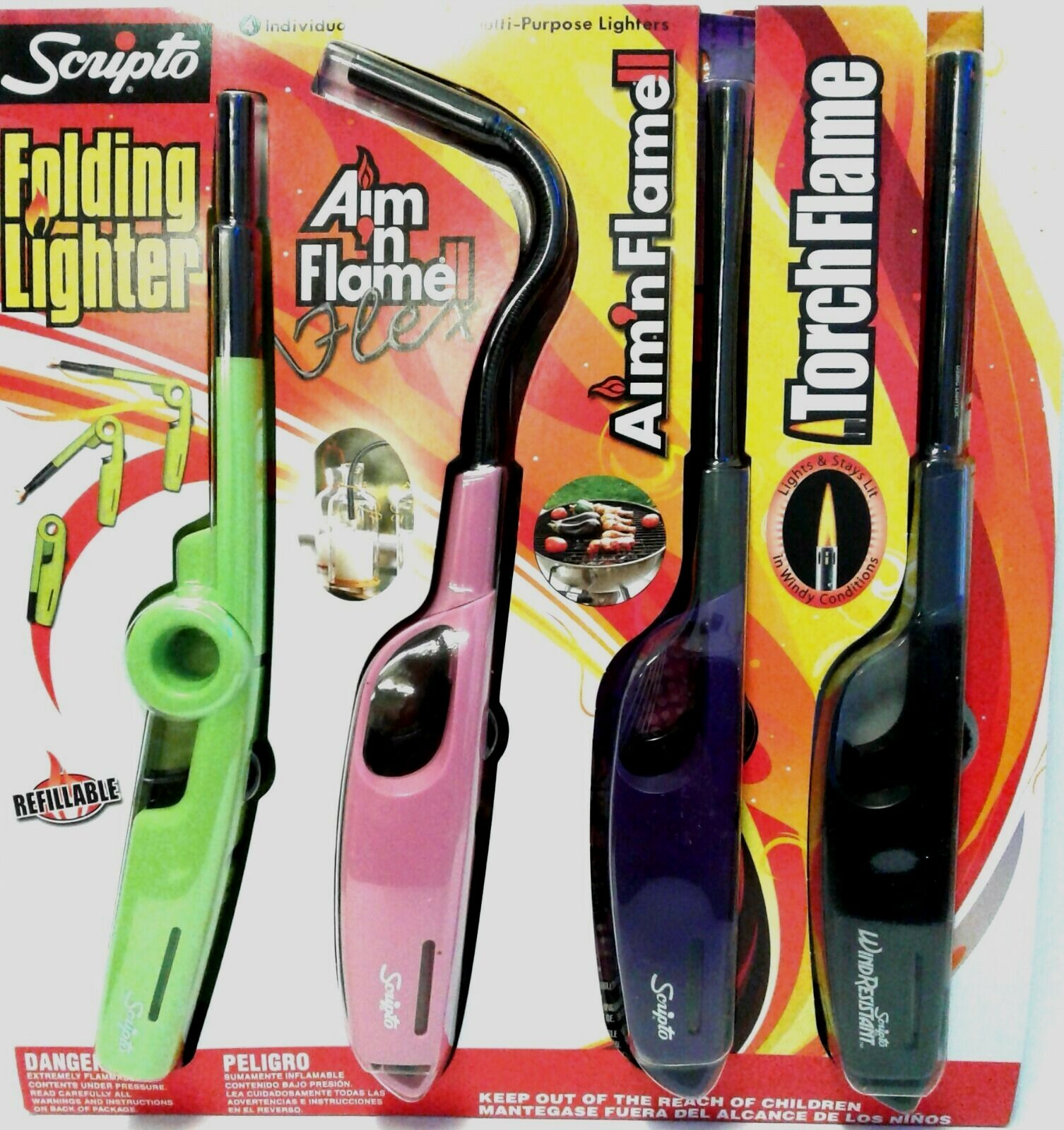 Scripto 4 Individually Packaged Multi-purpose Utility Lighters for sale ...