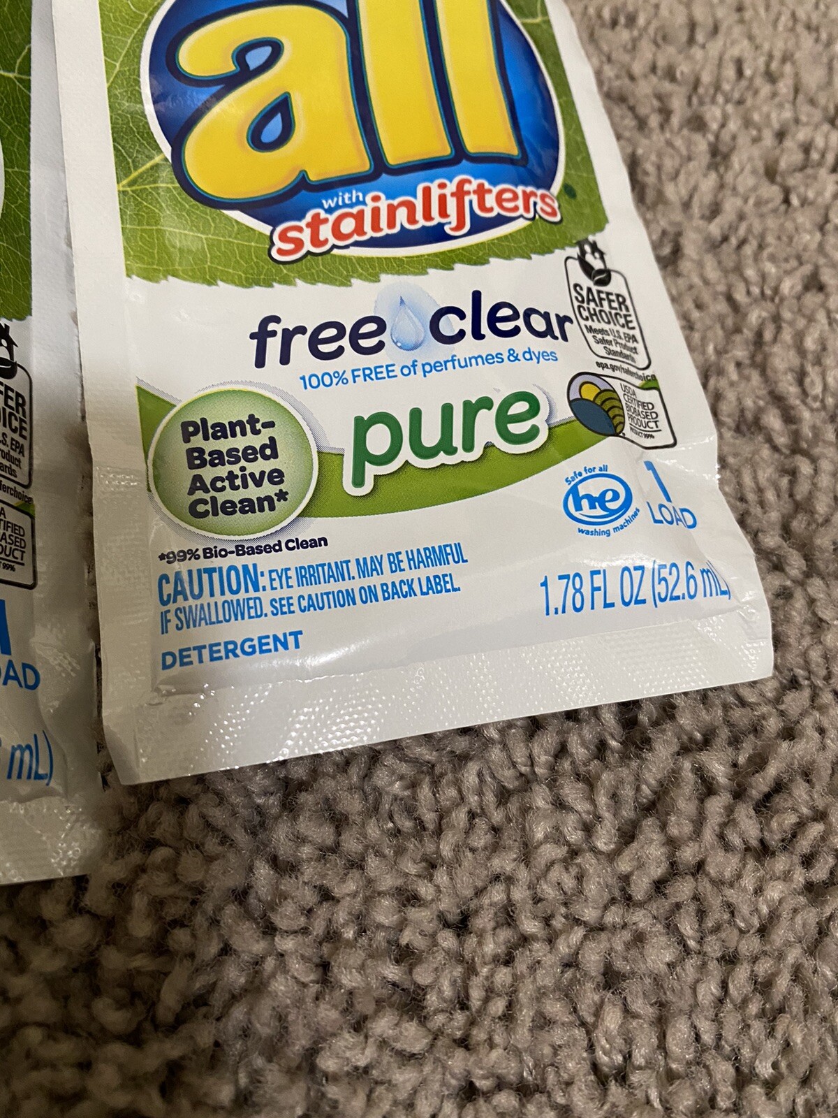 NEW 2 Set Of all free and clear laundry detergent Samples | eBay
