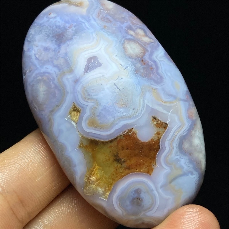 84g Natural Blue Snowflake Flower Agate Crystal Reiki Stone Healing ...
