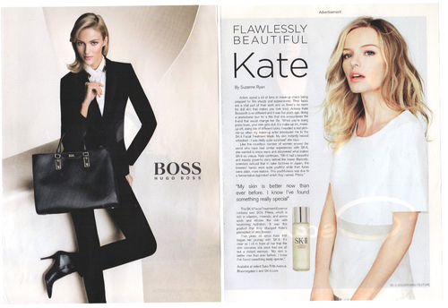 Hugo Boss Shoes 2000s 2Page Print Advertisement Ad 2013 KATE BOSWORTH ...