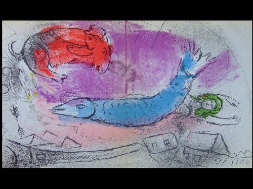 CHAGALL, THE BLUE FISH - 1957 - ORIGINAL LITHOGRAPH, MAEGHT | eBay