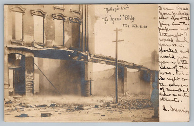 Postcard The Mead Building Fire Rutland VT Vermont 1906 Hopkins ...