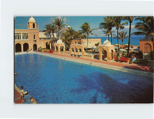 Postcard Pool View Breakers Hotel Palm Beach Florida USA | eBay
