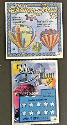 Hot Air Balloon Theme Instant SV Lottery Tickets , no cash value, Lot 6 ...