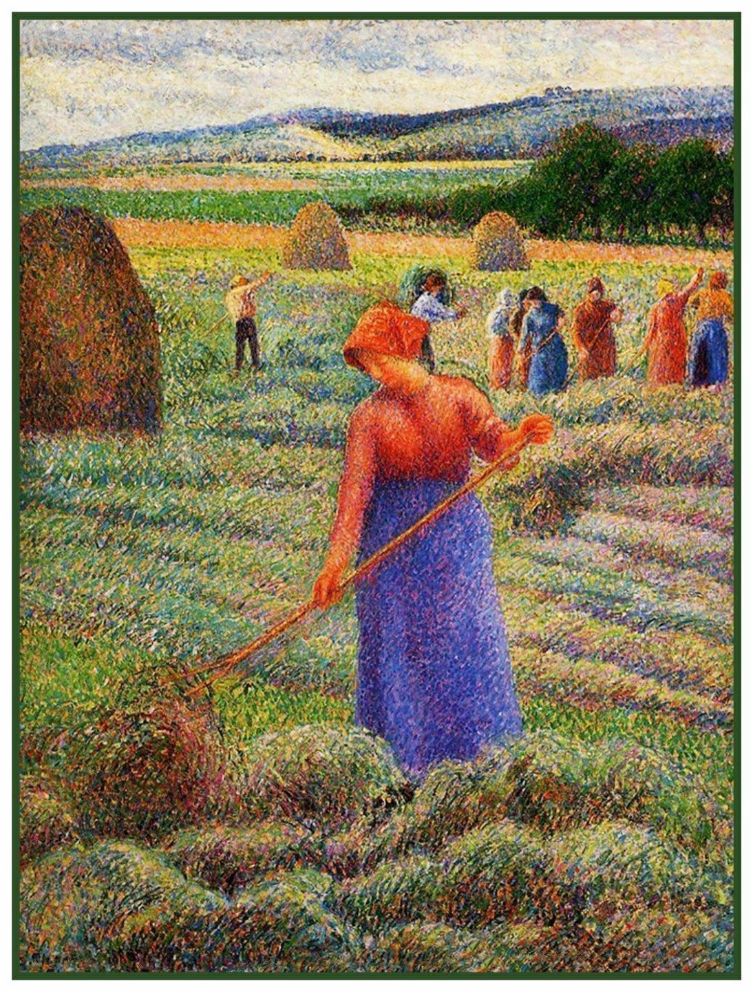 Farm Worker Haymaker French Artist Camille Pissarro Counted Cross ...