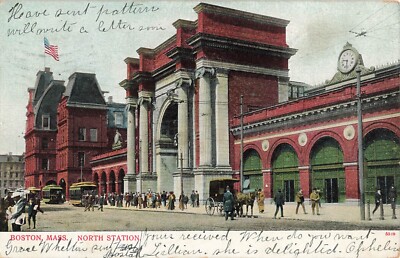 Postcard Boston, MA: North Station Commuter Rail & Intercity Rail ...
