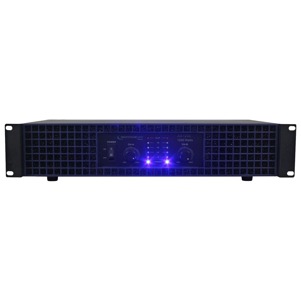 Technical Pro AX1200 Stereo Power Amplifier 1200W Rackmount Amp w/ EQ ...