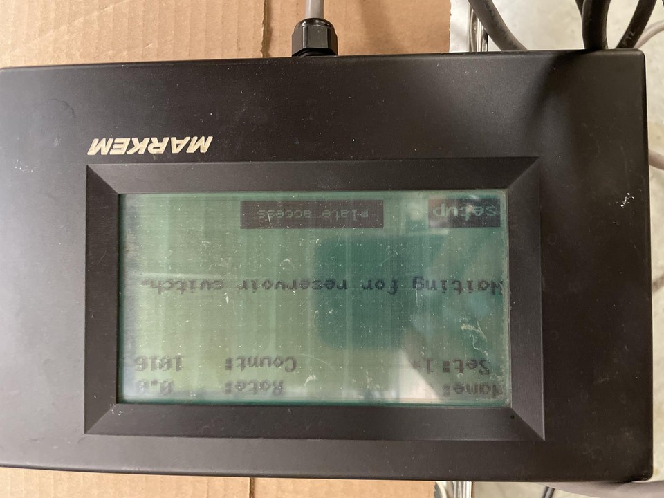 MARKEM 590 PAD PRINTER MARKING MACHINE W/ CONTROLLER, FOOT SWITCH ...