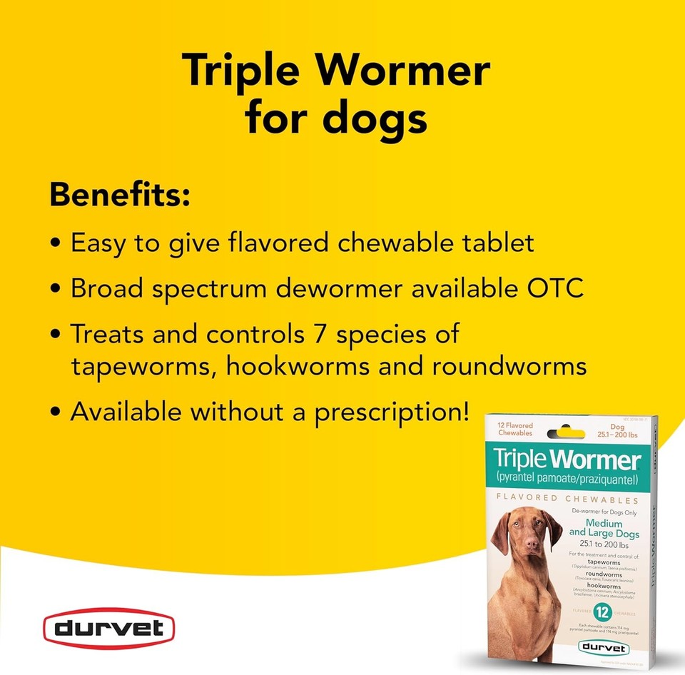 Durvet Triple Wormer for Medium and Large Dogs | eBay