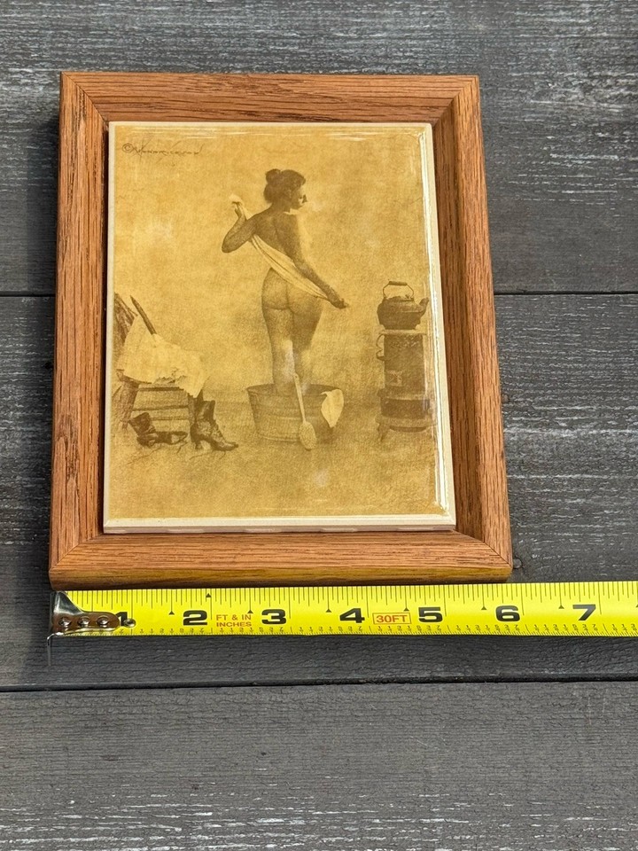Vintage Set Of R. Hendrickson Framed Tile Bathroom Art Man Woman 6x7 | eBay