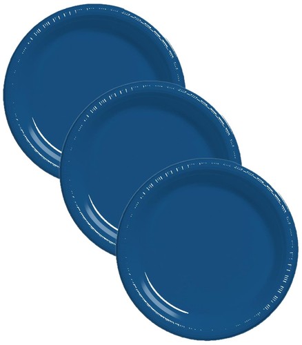 Creative Converting Touch of Color 20 Count Plastic Lunch Plates, Navy ...