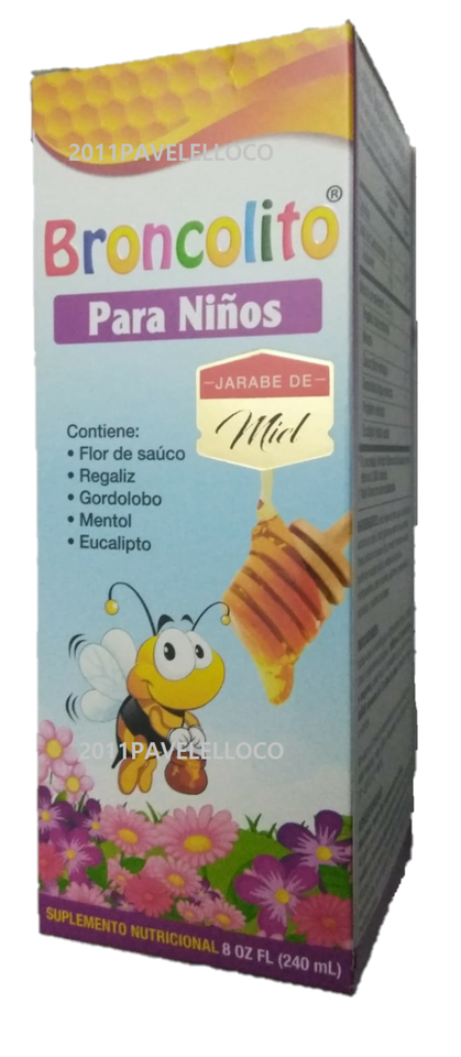 Broncolito for Children Honey Syrup Jarabe de Miel 8 Fl oz Eucaliptus ...