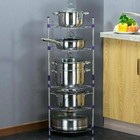 5 Tier Kitchen Pan Stand Pot Saucepan Storage Organise Unit Rack Holder ...