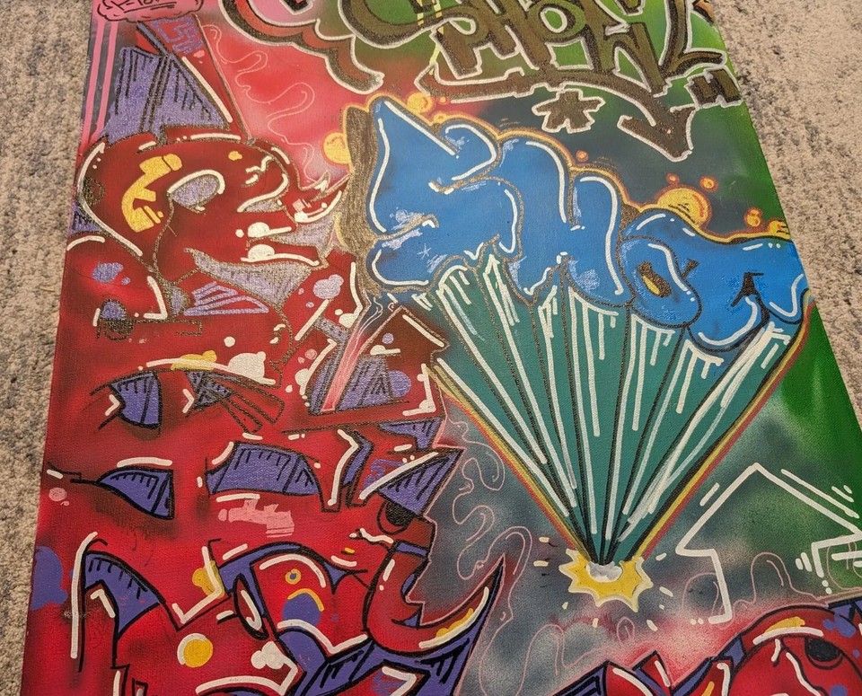 Chino BYI SHOT2 Original Graffiti Street Art on Canvas Signed Several ...