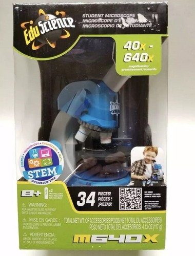NEW EduScience Student MICROSCOPE M640X Homeschool / STEM Blue Science ...
