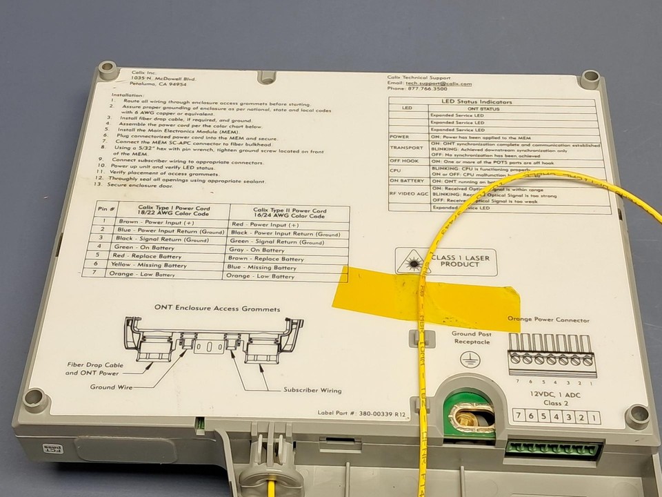 CALIX 100-01714 - 716GE ONT Optical Network Terminal Module - 400-00363 ...