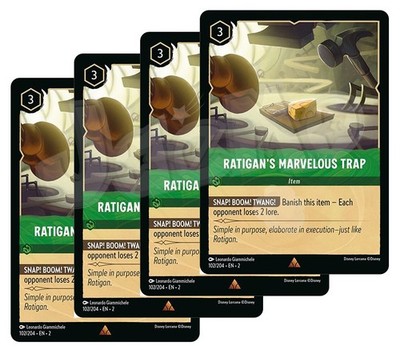 Disney Lorcana Ratigan's Marvelous Trap x 4 - Rare Floodborn - Plus ...