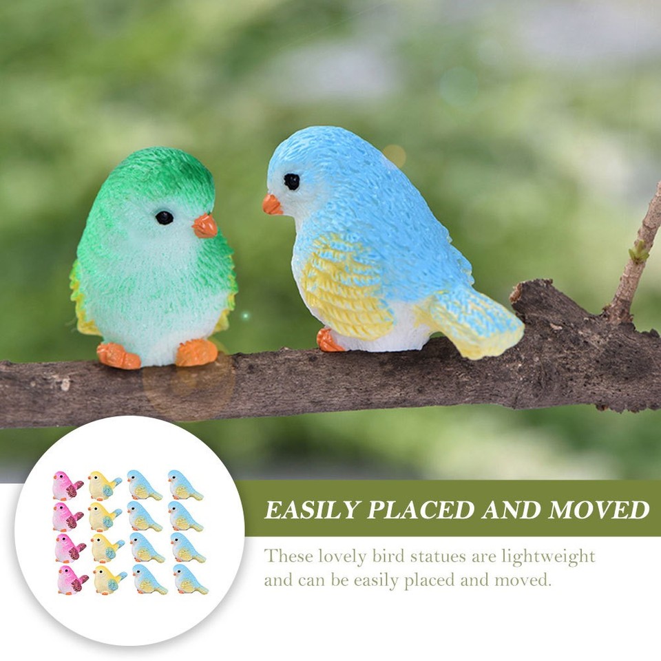 2 PCS Tiny Birds for Craft Small Models Figurine Animal Miniatures ...