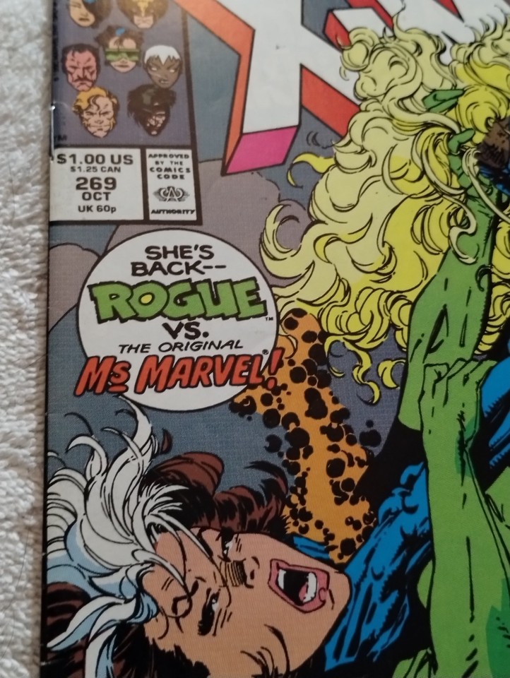 Uncanny X-Men #268(Marvel, Oct 1990) Rouge returns from Seige Perilous ...